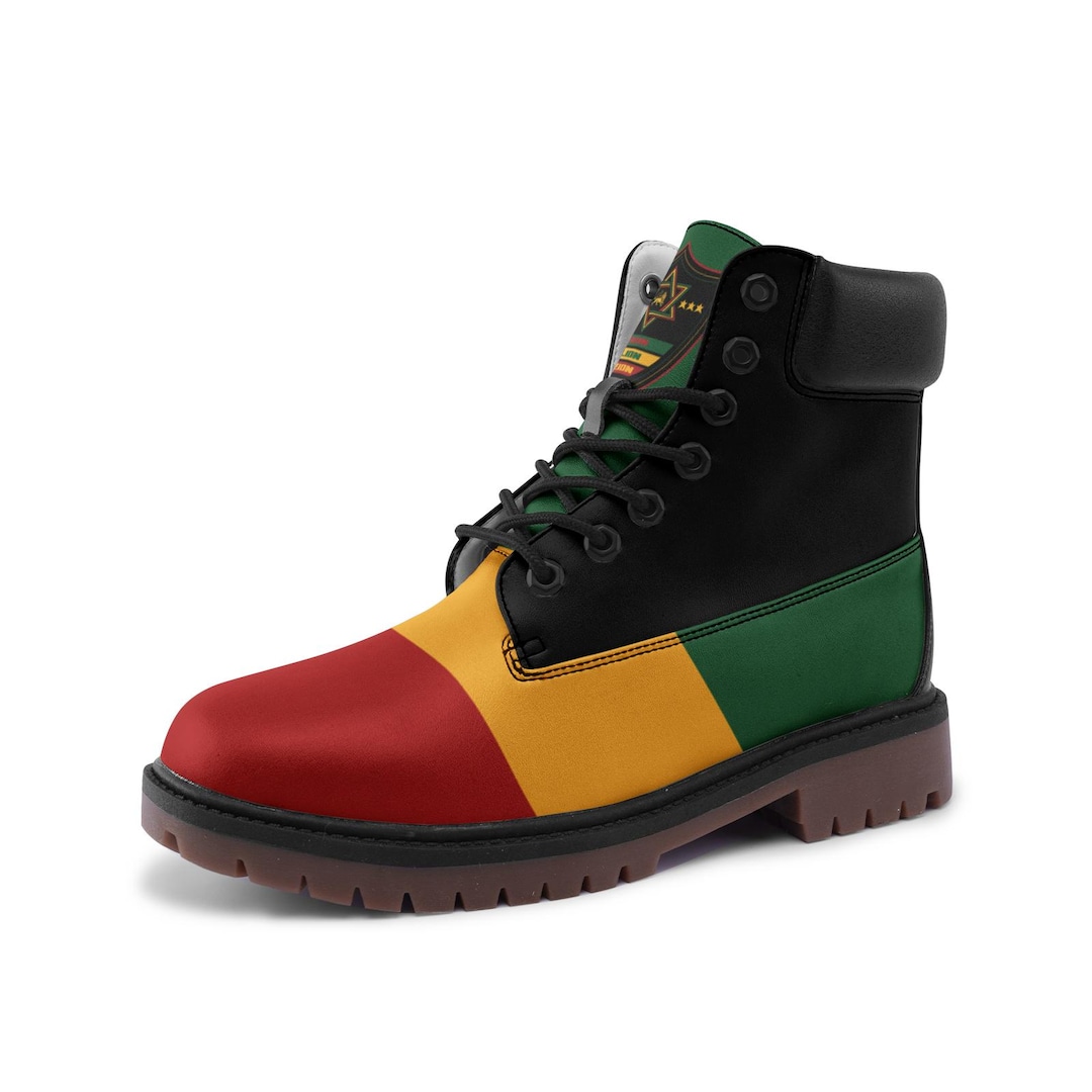Rasta Boots for Men & Women Custom Rastafarian Shoes Combat Boots ...