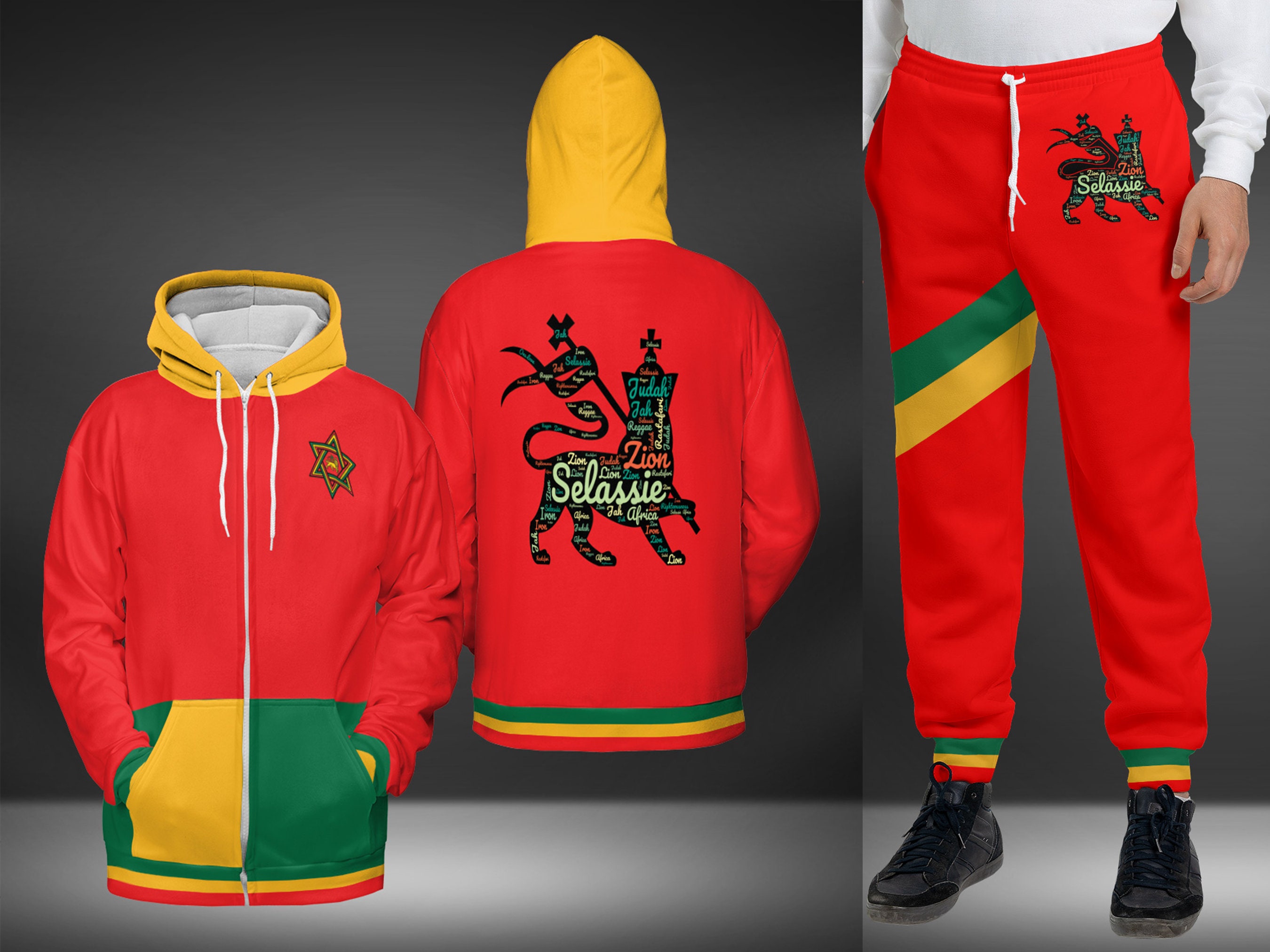 Reggae Rasta Athletic Joggers Jamaica Sweatpants Red Green Gold White ...