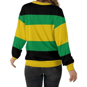 Jamaica Sweater Jamaican Top Flag Sweatshirt Reggae Sweater Black Green ...
