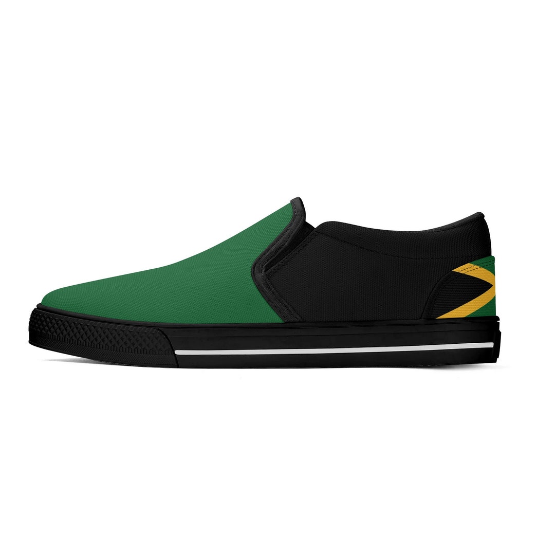Jamaican Slip on Sneakers for Men & Women Custom Rastafarian Sneakers ...