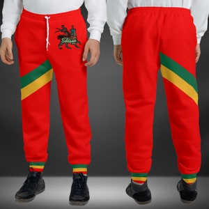 Reggae Rasta Athletic Joggers Jamaica Sweatpants Red Green Gold White ...