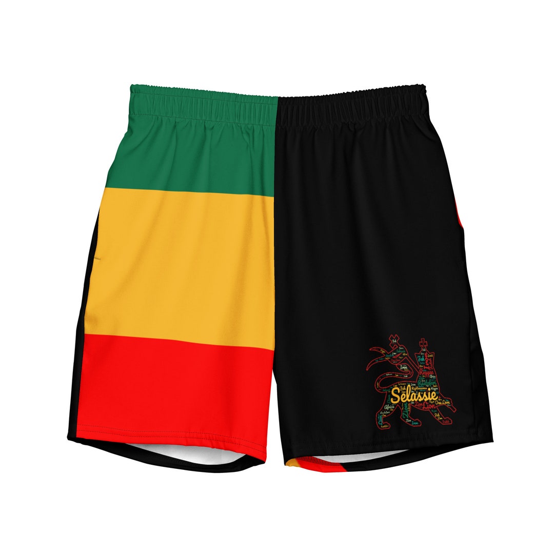 Rasta Men's Shorts Rasta Stripes Athletic Shorts Lion of Judah Swim ...
