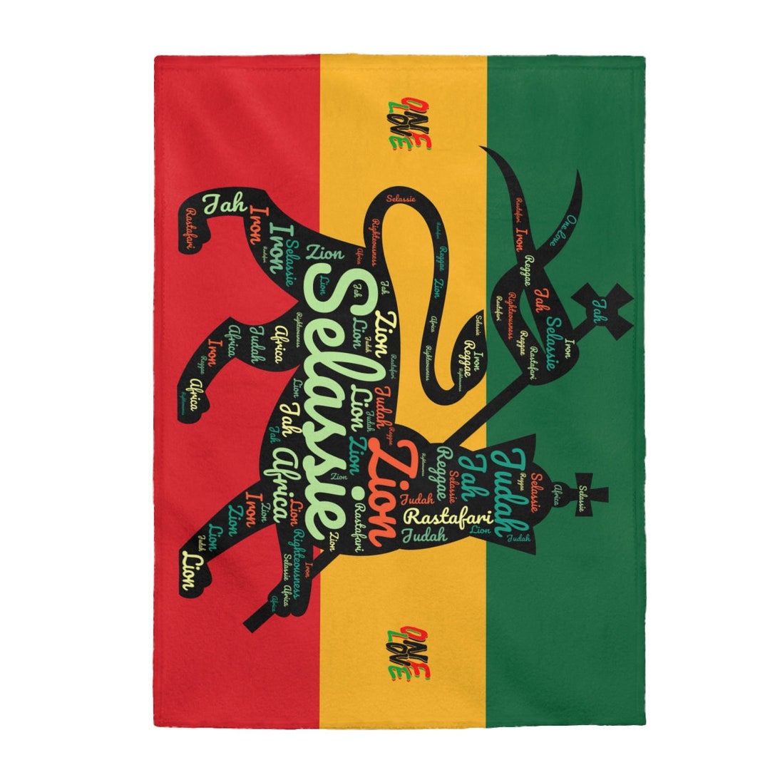 Lion of Judah Rasta Plush Blanket | Rasta Blanket | Jamaica Saying ...