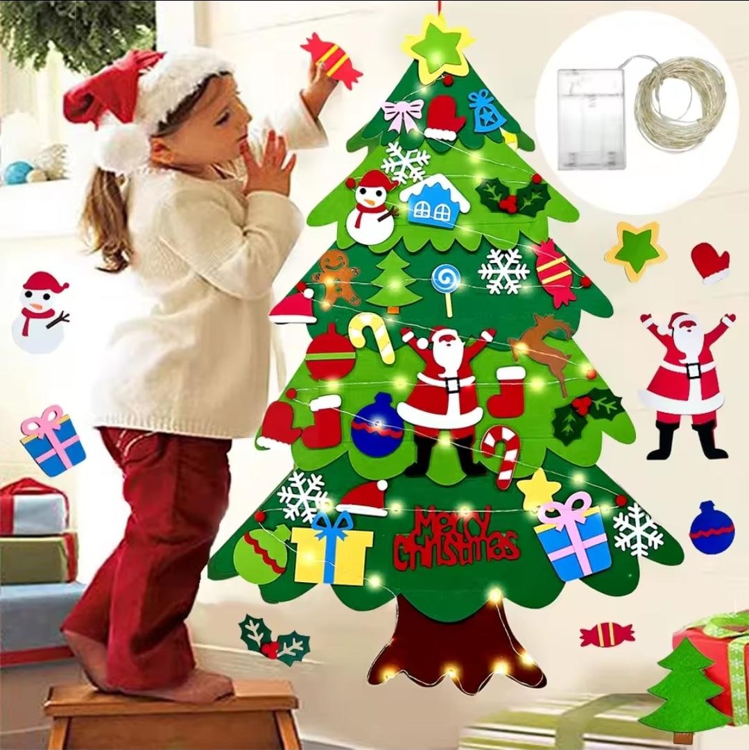 In USA 34pcs Montessori Felt Christmas Tree for Toddlers Kids Santa ...