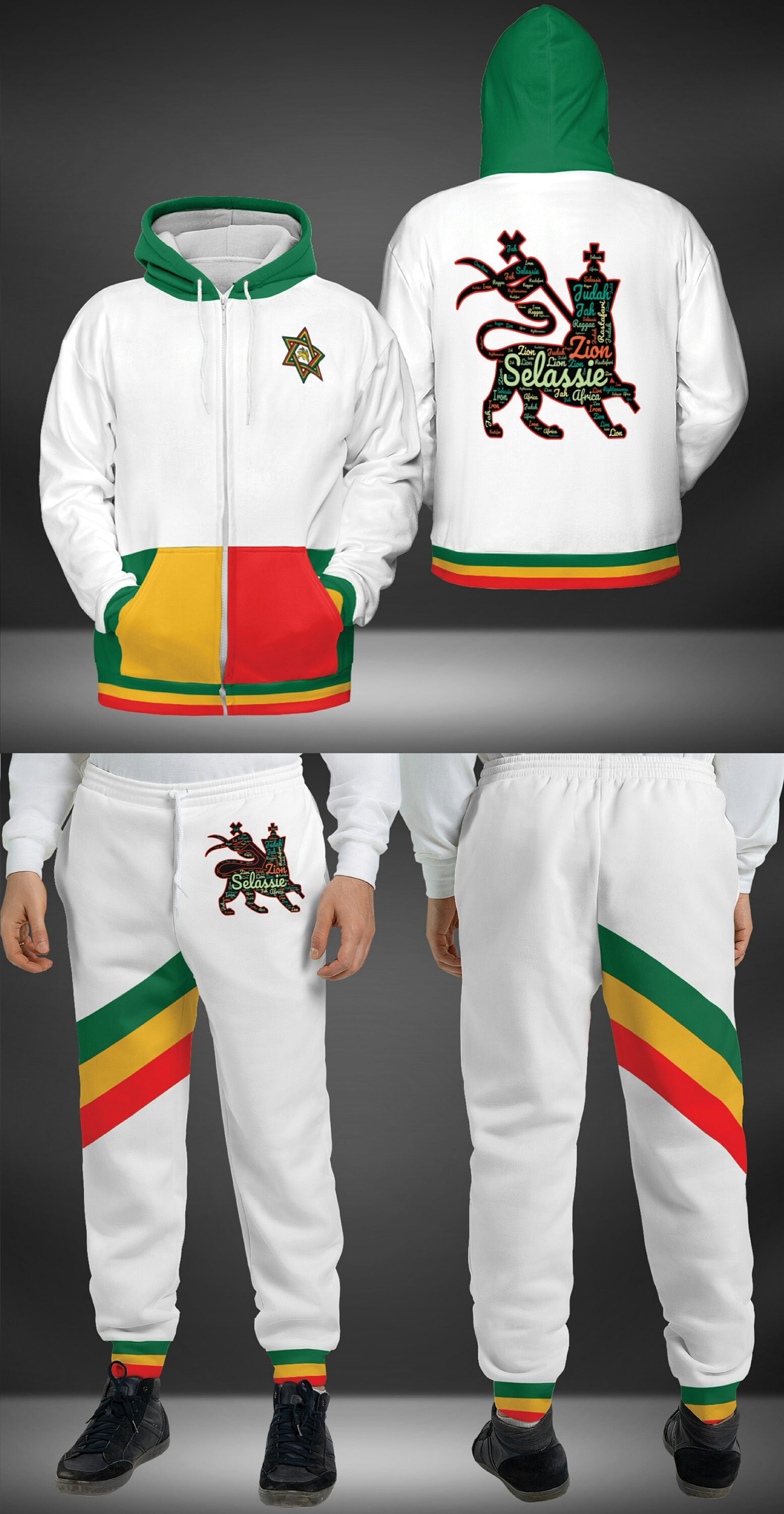 Reggae Rasta Athletic Joggers Jamaica Sweatpants Red Green Gold White ...