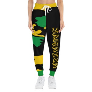 Jamaica Sweatpants Jamaican Flag Camo Athletic Joggers Out of Many One ...
