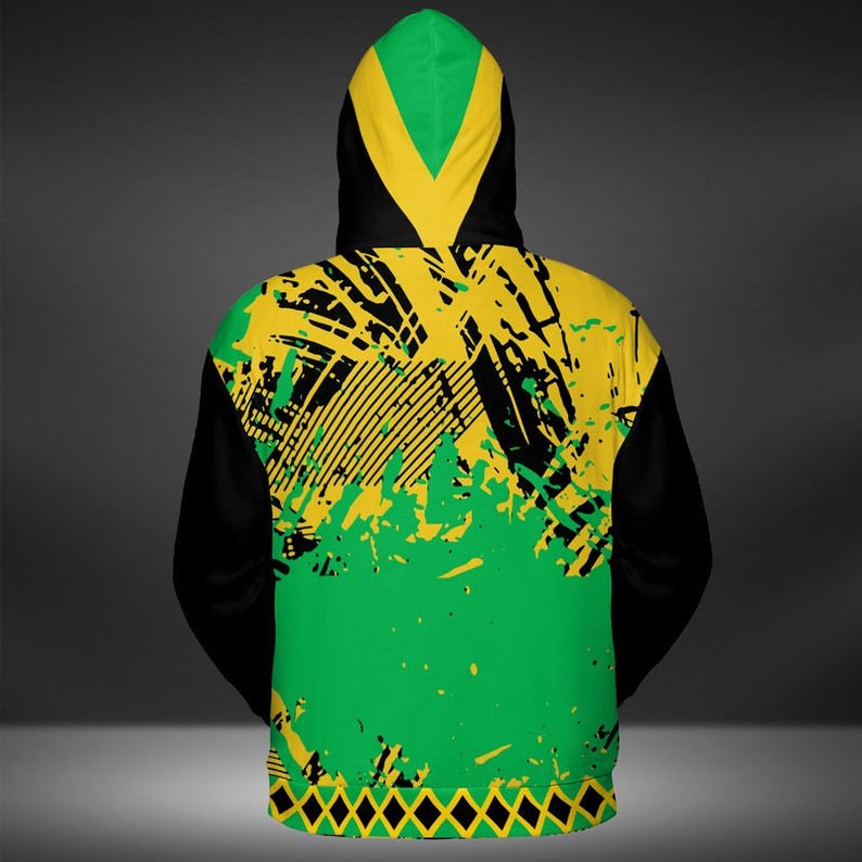 Jamaica Urban Hoodie Flag Hoodie Jamaica Sweatsuit Reggae Athletic ...