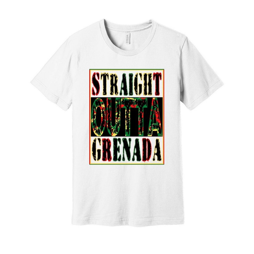 Camisa de Granada Straight Outta Grenada Grenda Saying / Argot / Rasta ...