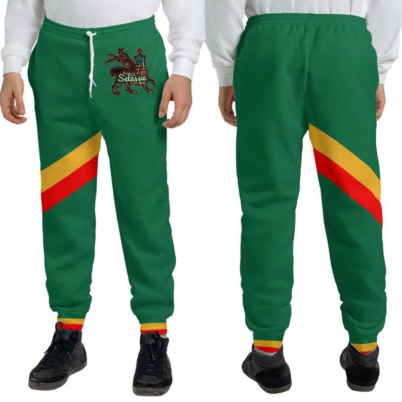 Reggae Rasta Athletic Joggers Jamaica Sweatpants Red Green Gold White ...