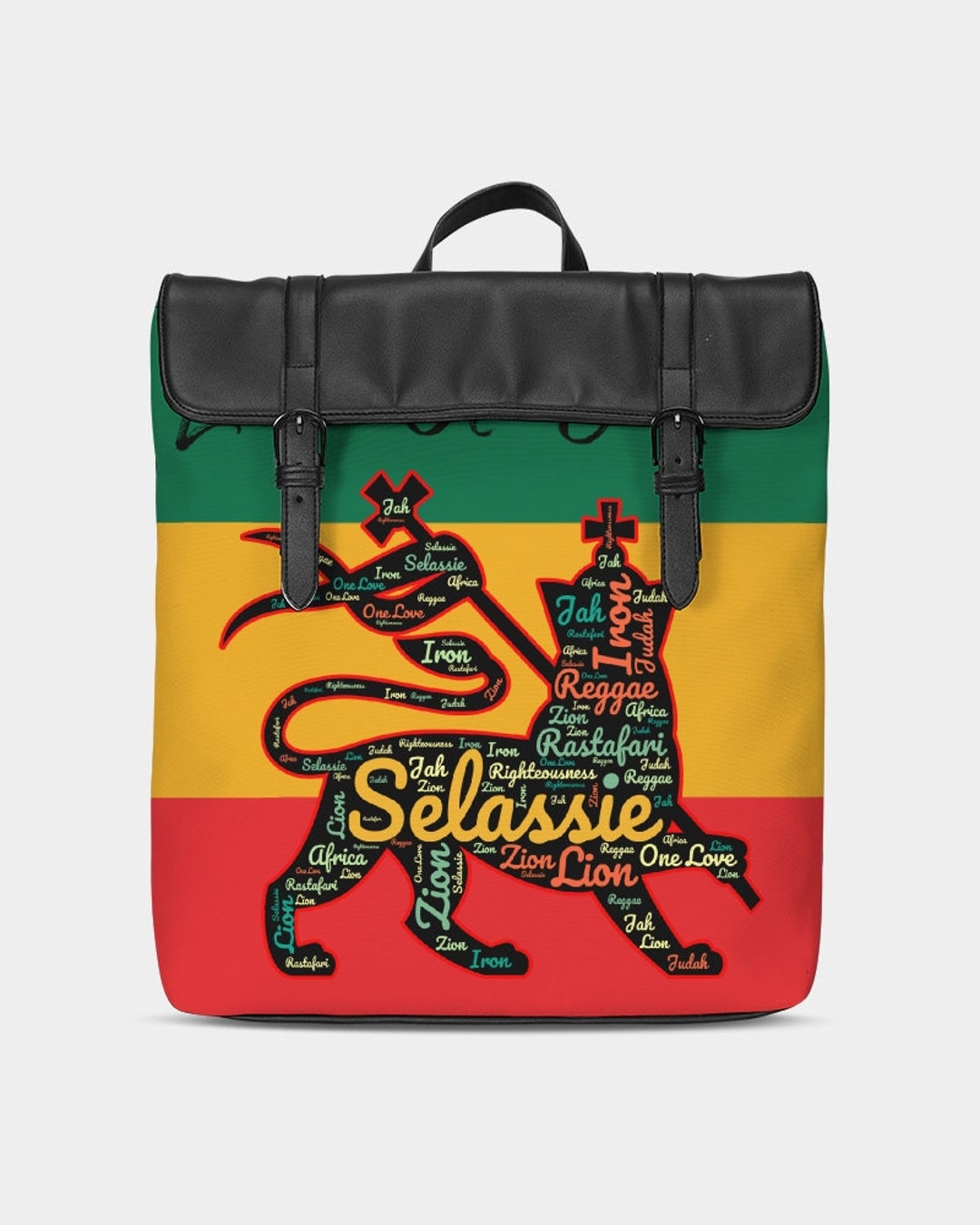 Rasta Lion of Judah Flap Backpack Reggae Jamaican Roots Haile Selassie ...