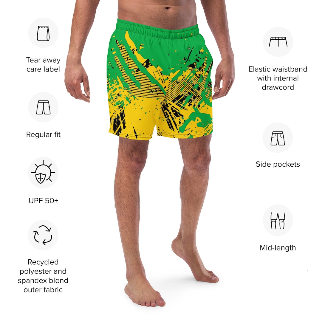 Jamaica Shorts Rasta Swim Trunks Athletic Shorts Jamaican Flag Out of ...