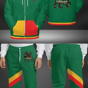 Rasta Tracksuit Men's Clothes Rasta Stripes Lion of Judah Pants Hoodie ...