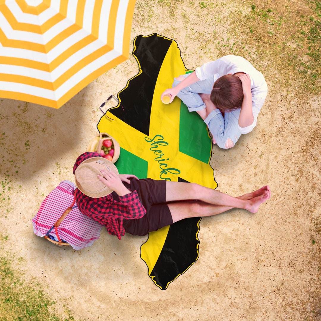 Custom Jamaica Beach Towel Blanket Jamaican Airbnb Decor Vacation ...