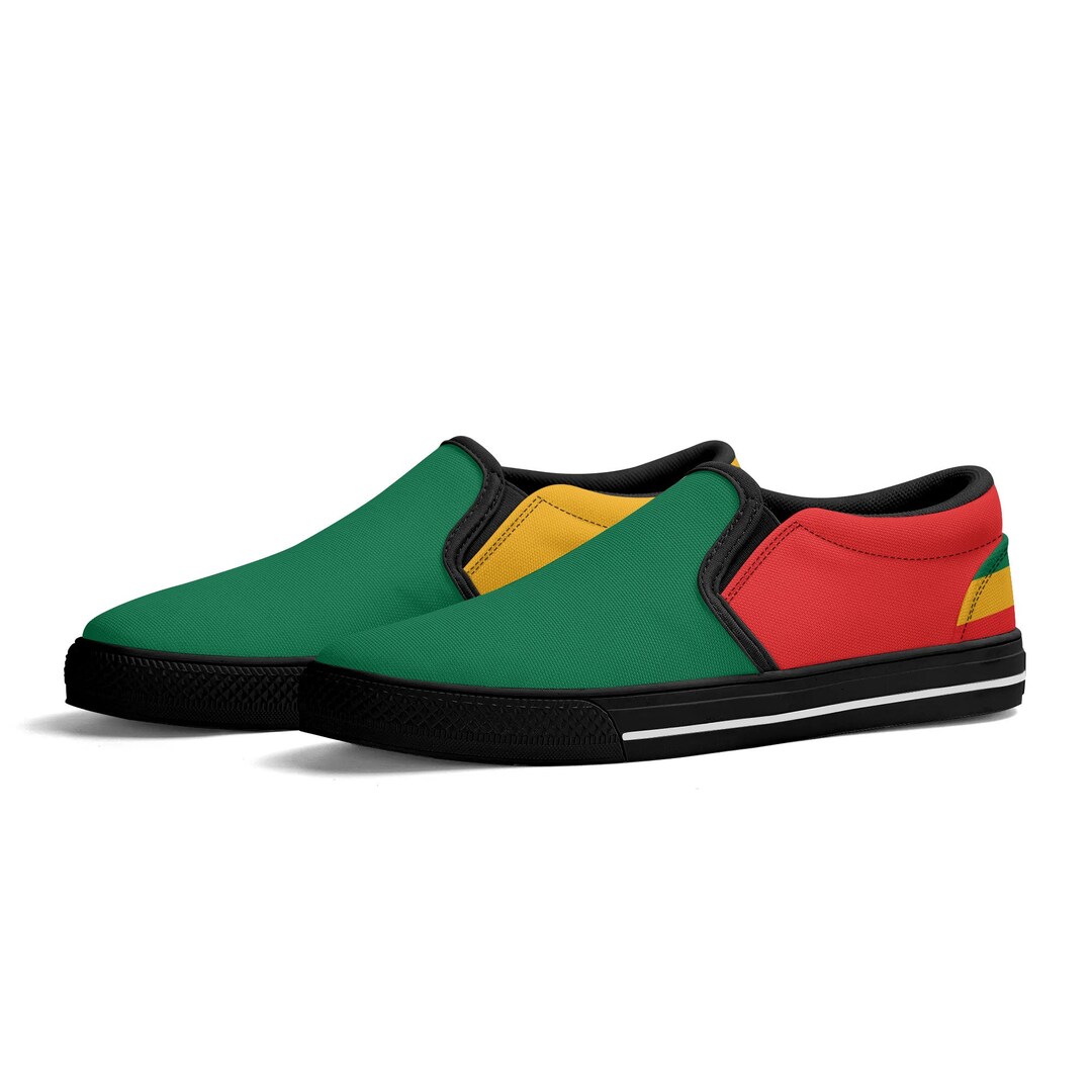 Rasta Slip on Shoes for Men & Women Custom Rastafarian Sneakers ...
