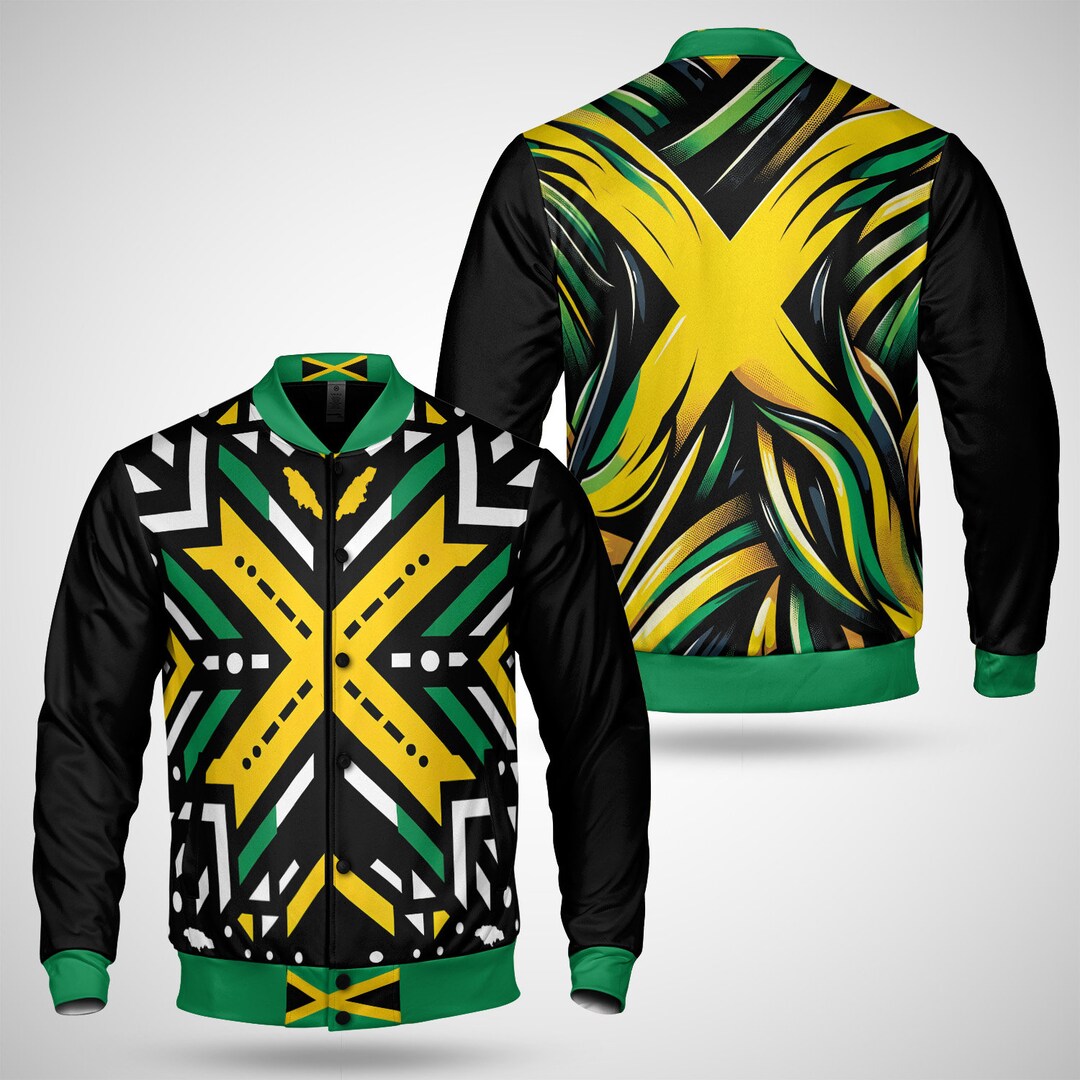 Jamaica Flag Baseball Jacket Unisex Jamaica Map Coat Top Reggae Clothes ...