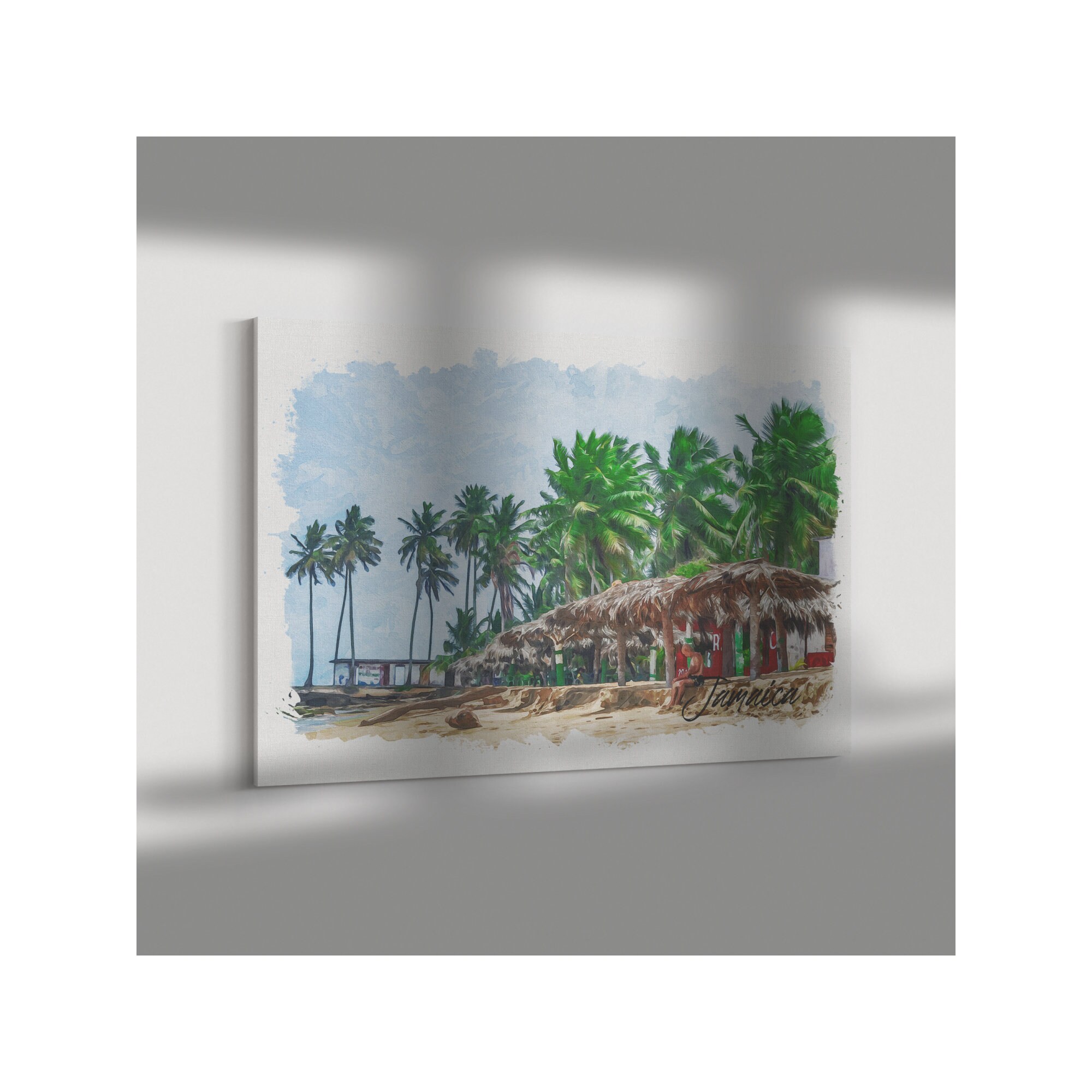 Jamaican Wall Art Beach Side Hut Wall Painting Wall Decor - Etsy