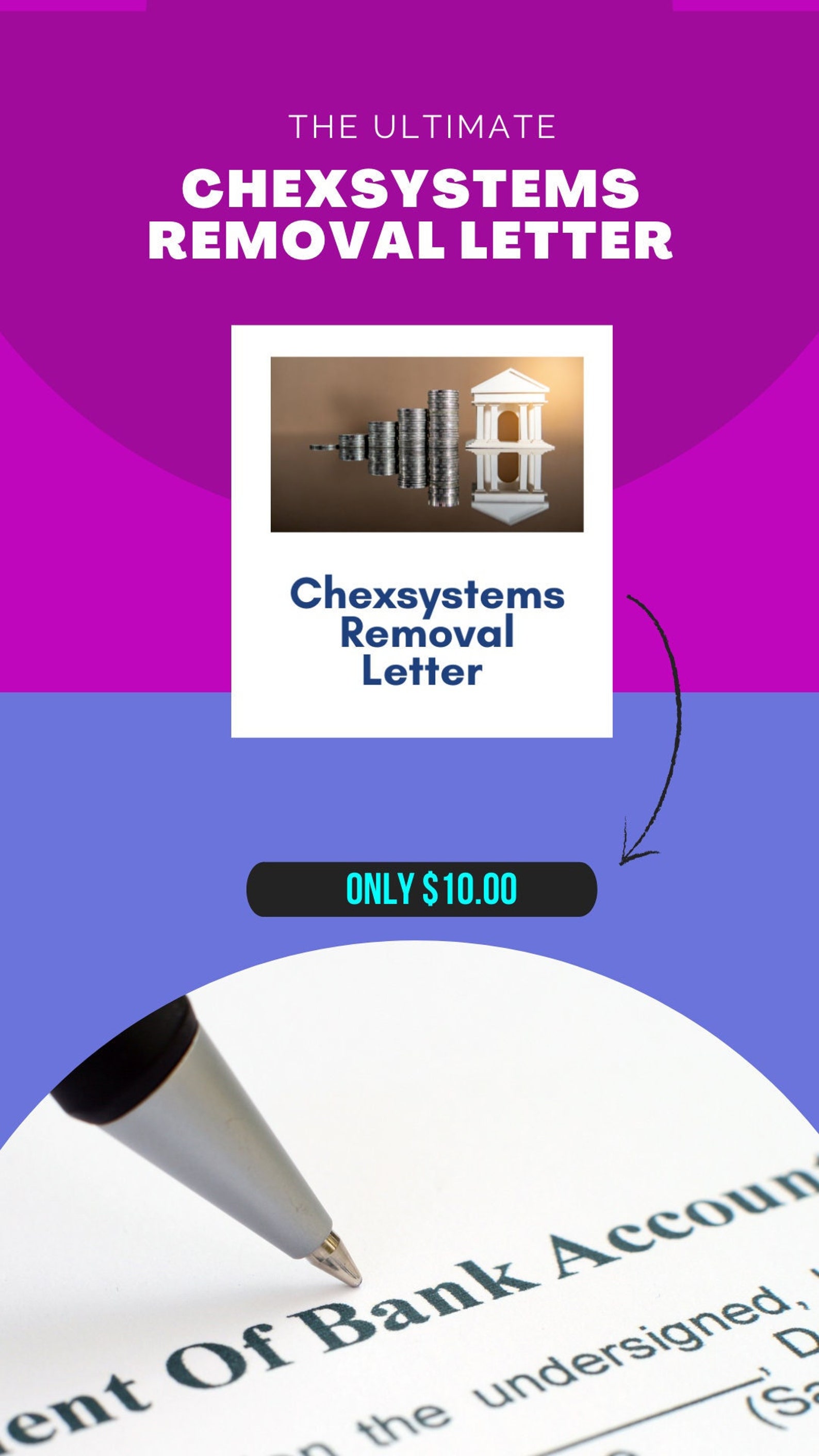 Chexsystem Removal Letter - Etsy