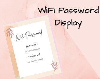 Digital Printable Minimalist Wifi Password Sign for Home and - Etsy