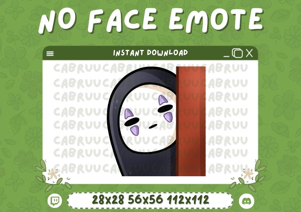 Twitch Emote / No Face Emote / Discord Emote / Ghibli - Etsy