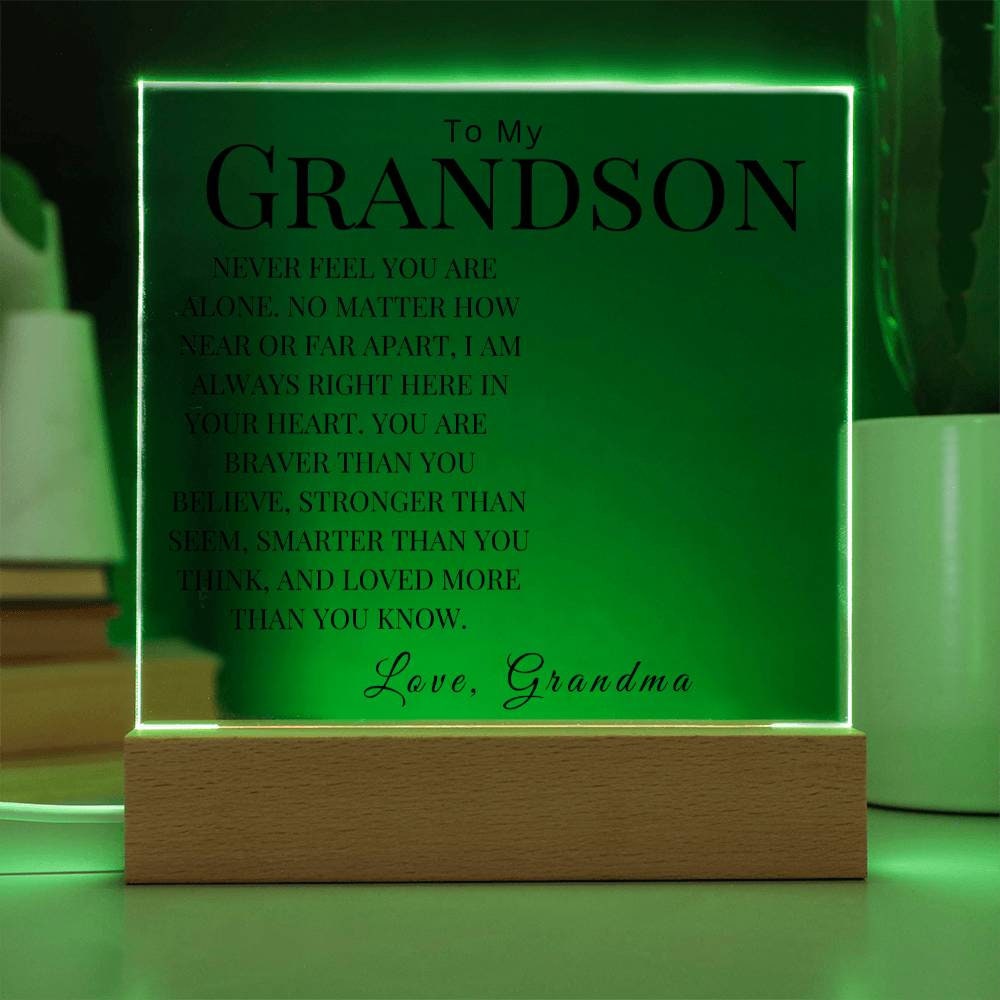 Personalized (photo) to My Grandson "never Feel You Are Alone" Love ...