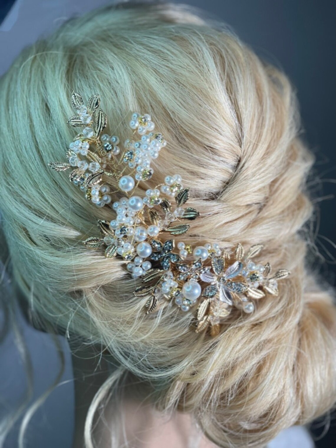 Wedding Hair Clip, Bridal Hair Clip, Pearl & Floral Bridal Clip, Floral ...