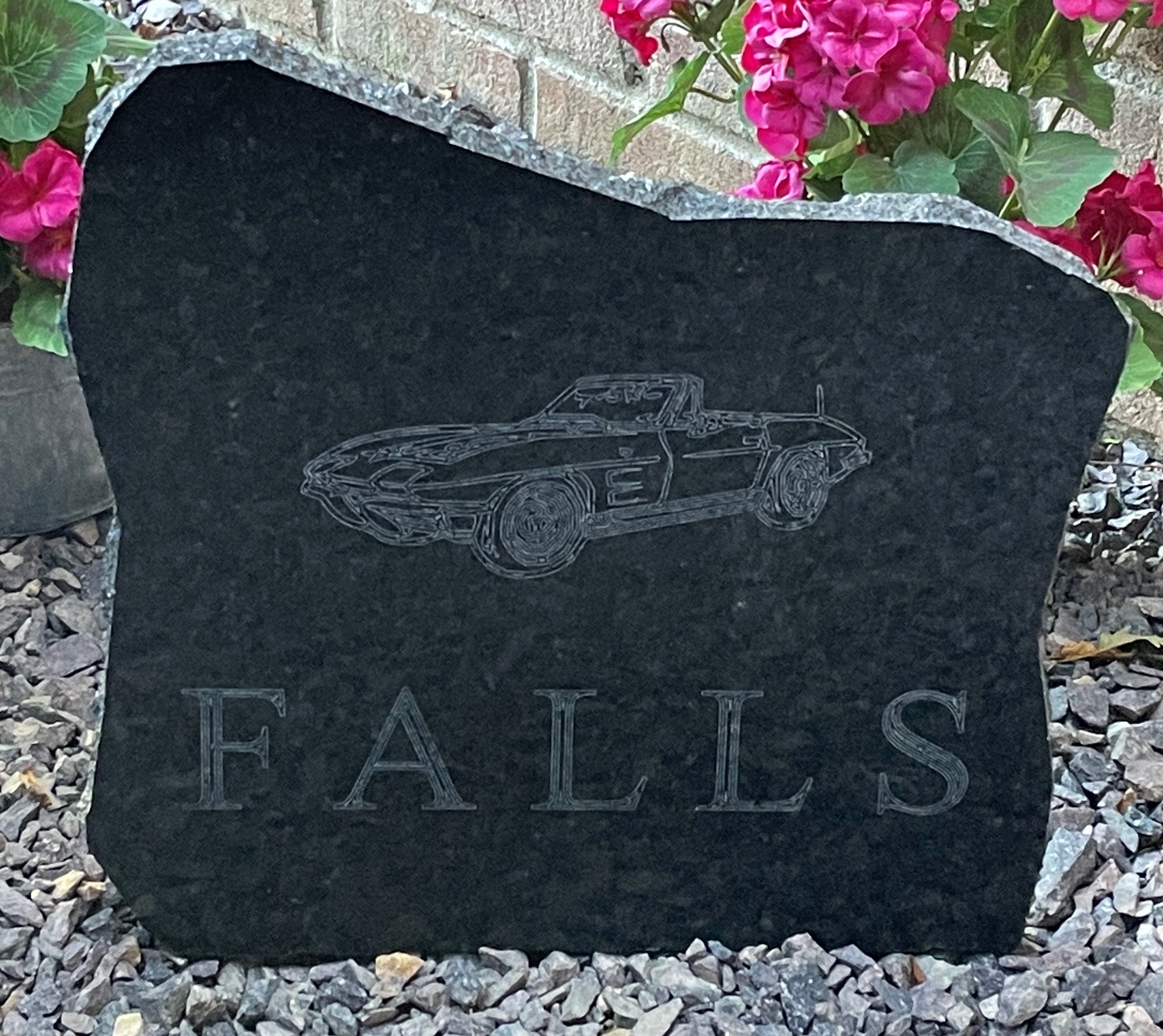 Natural Granite Stone Engraved Personalized House Sign and GARDEN Rock ...