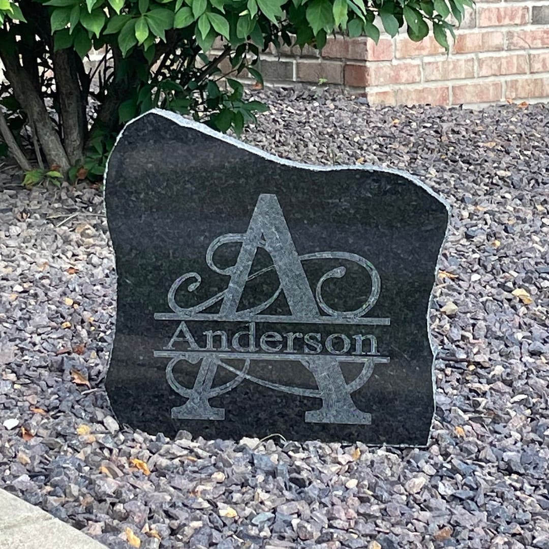 Custom Engraved Name Rock-custom Garden Stone-house Number-yard Décor ...