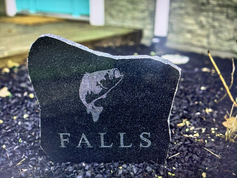 Natural Granite Stone Engraved Personalized House Sign and GARDEN Rock ...