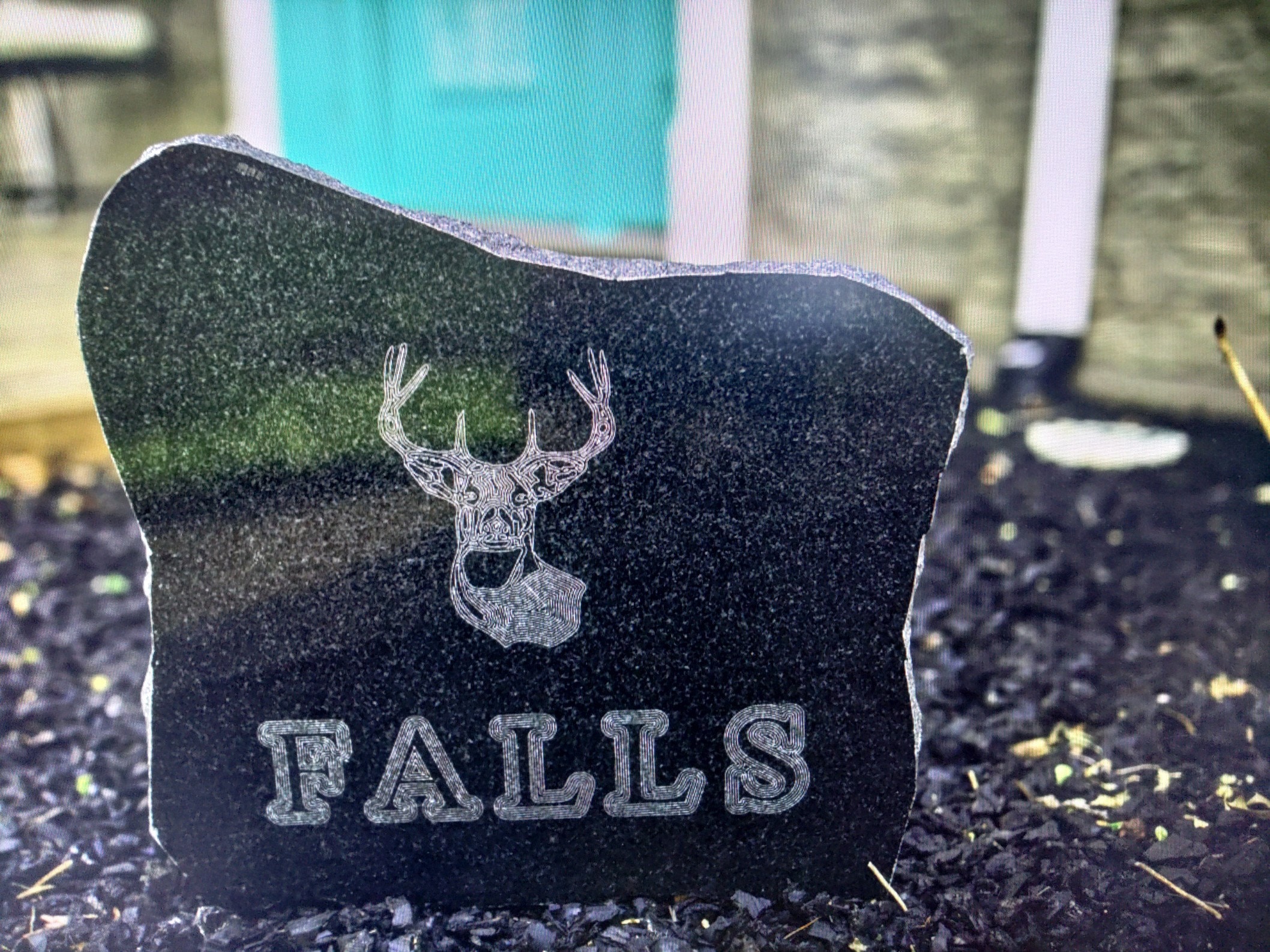 Natural Granite Stone Engraved Personalized House Sign and GARDEN Rock ...