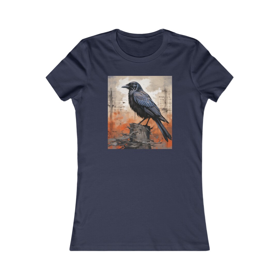 Edgar Allan Poe Inspired Tee - Stylish Women's Cotton Top, Raven - Etsy