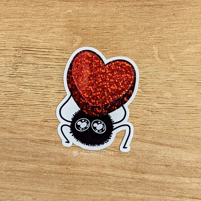 Soot Giant Heart Vinyl Sticker Anime Stickers Bumper Sticker Glitter ...