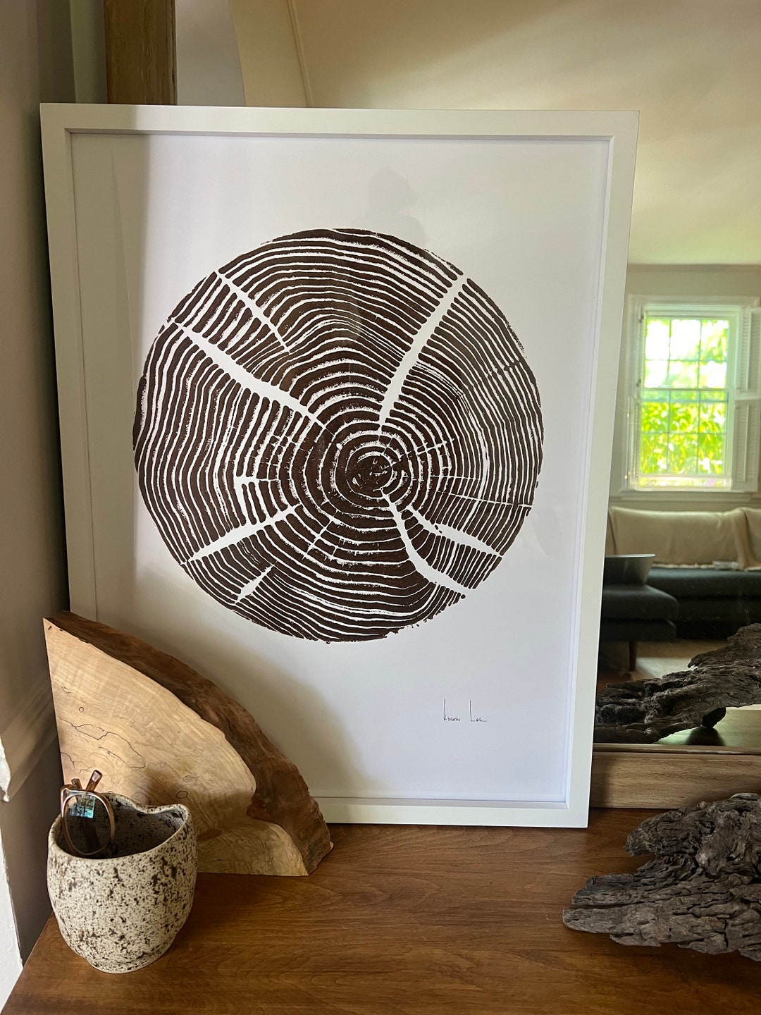 Ash, Handmade, Tree Ring Print, Wood Block Print, in High Quality ...