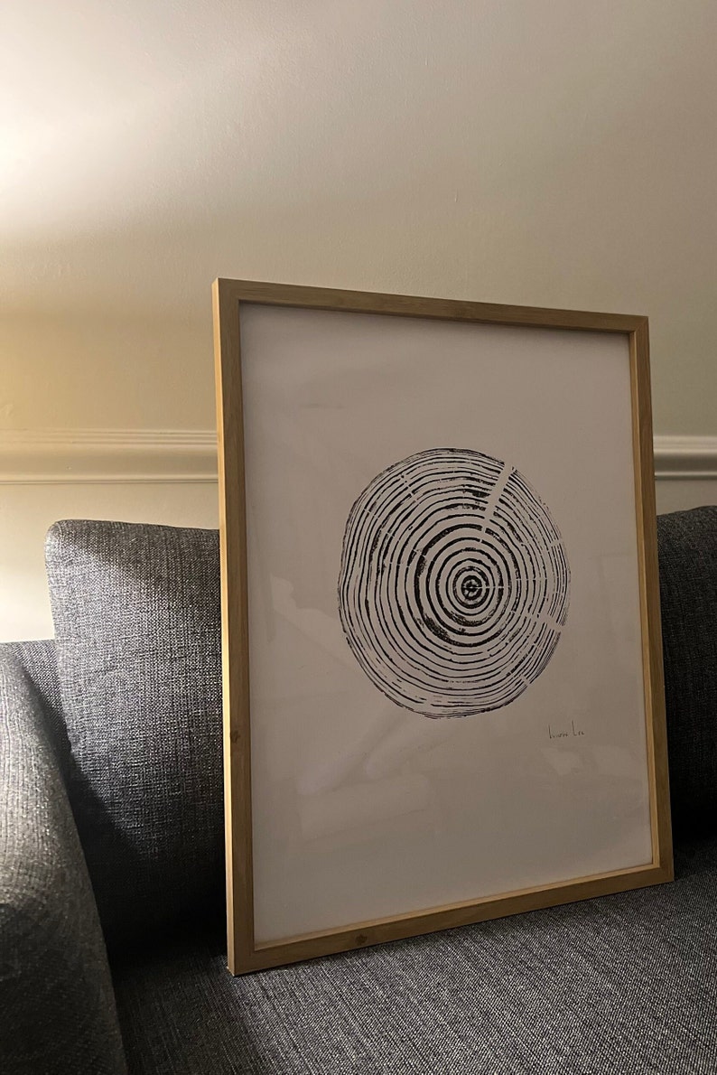 White Pine, Handmade, Tree Ring Print, Wood Block Print, in High ...