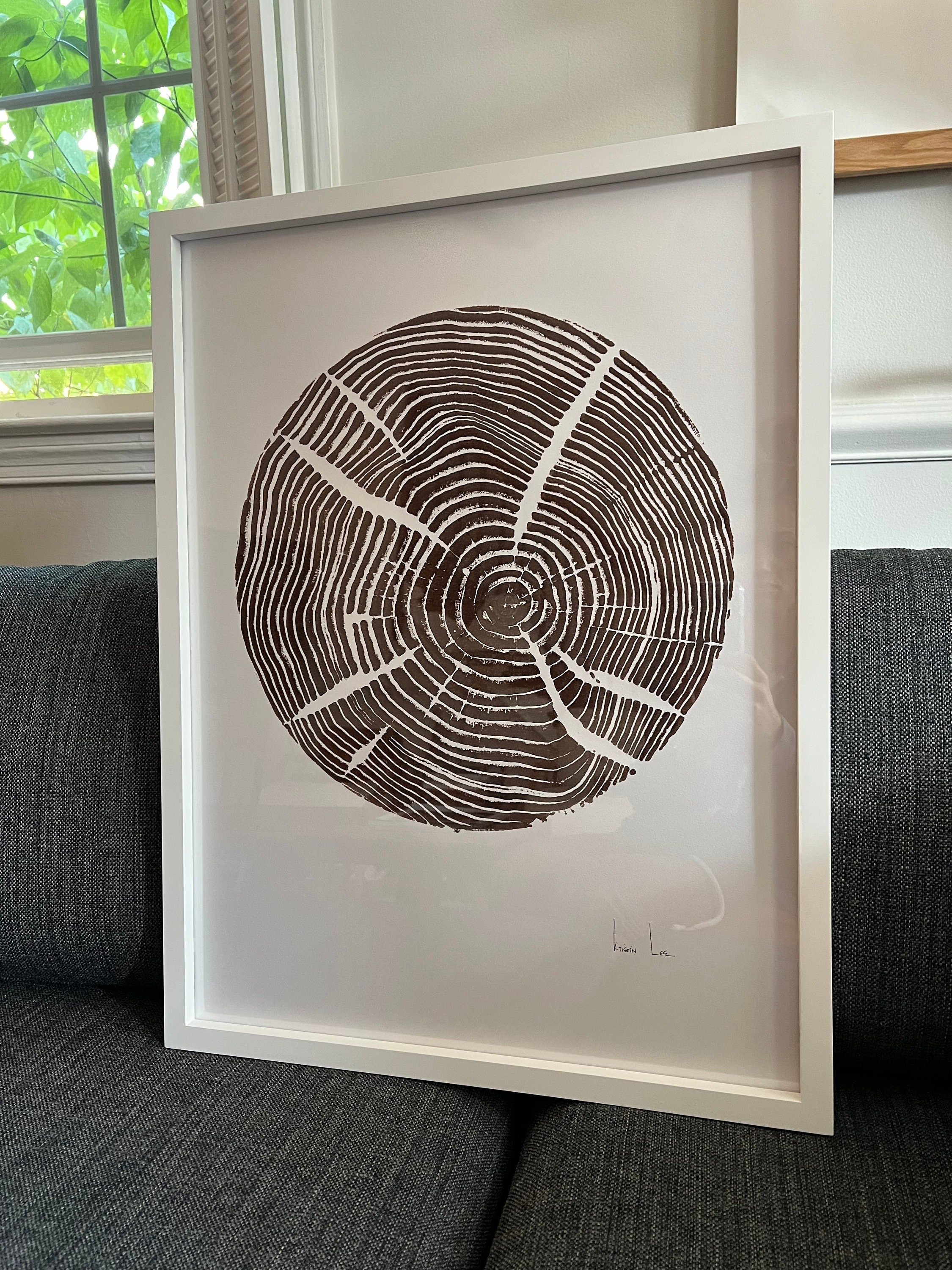 Ash, Handmade, Tree Ring Print, Wood Block Print, in High Quality ...
