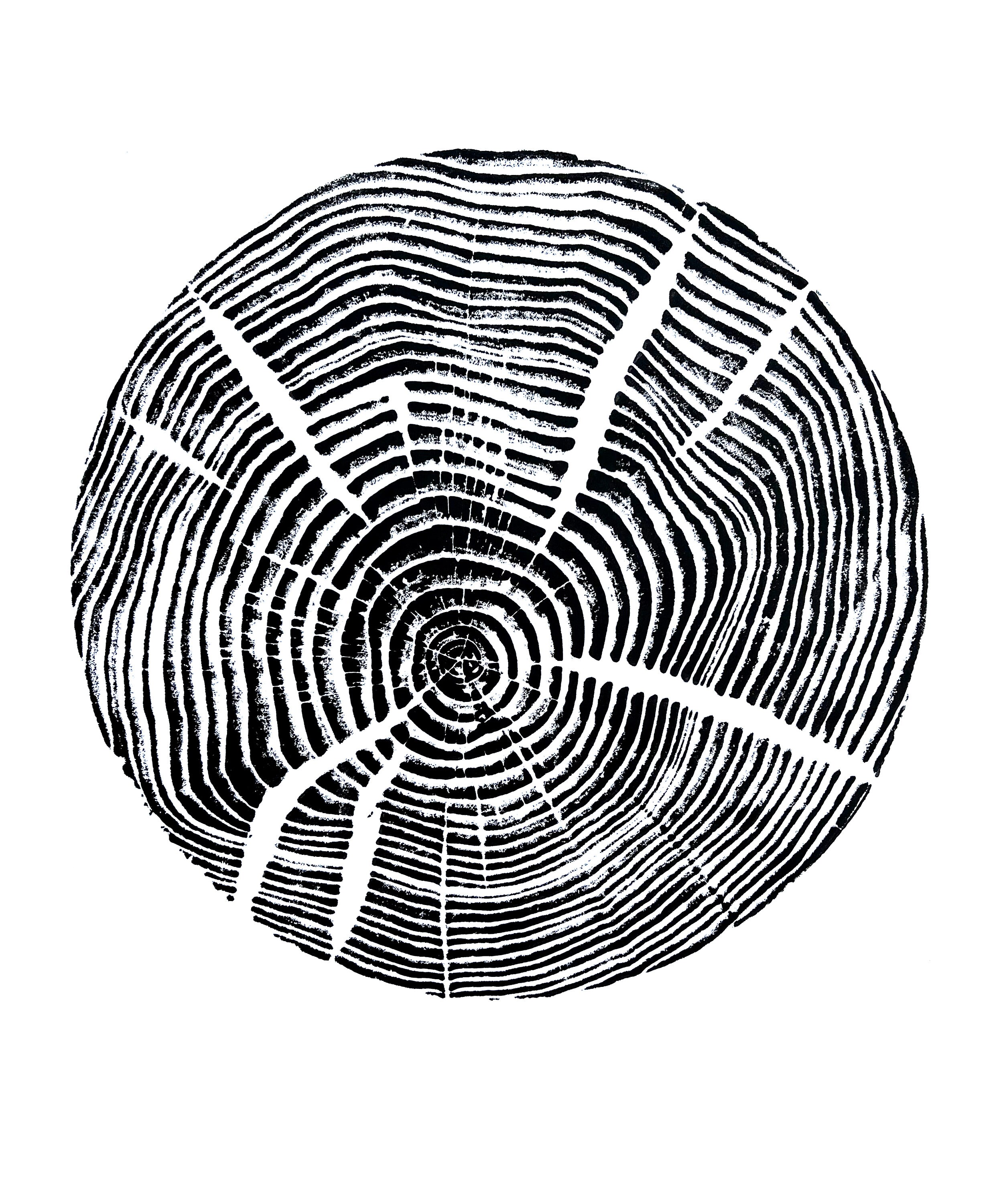 Ash, Handmade, Tree Ring Print, Wood Block Print, in High Quality ...
