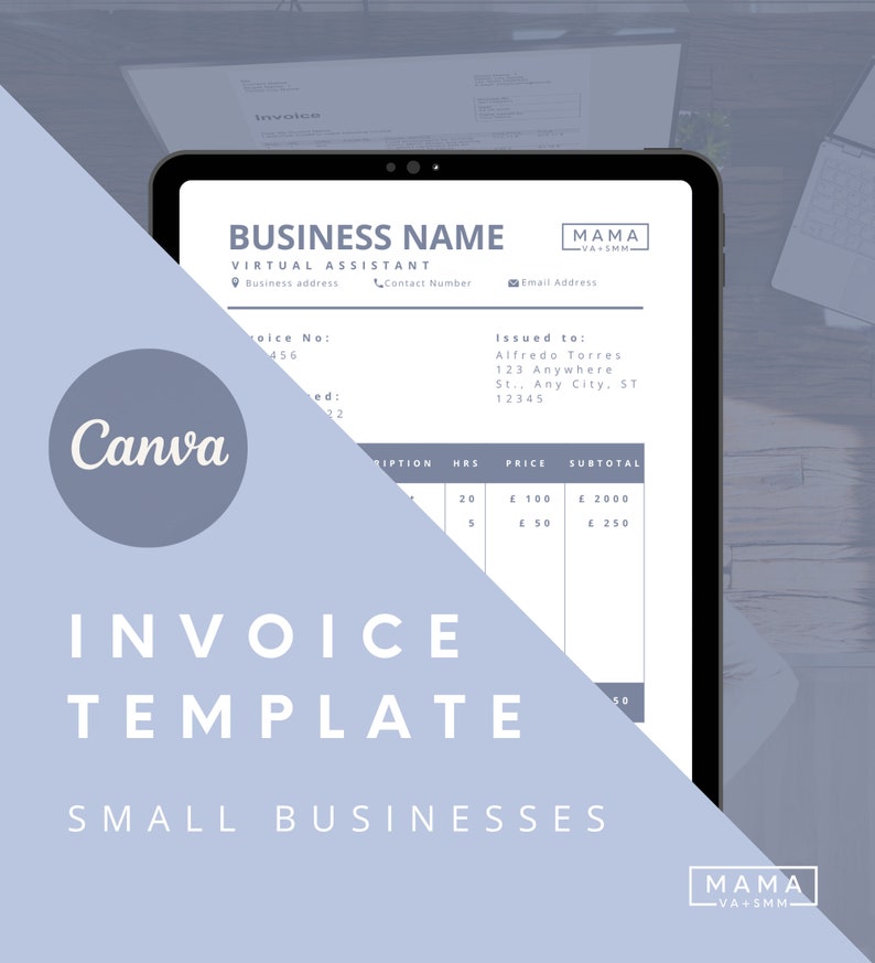 Editable Invoice Template for Virtual Assistants, Social Media Managers ...