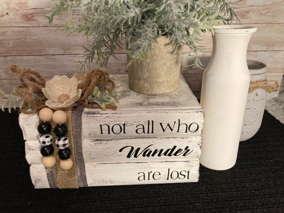 Decorative Rustic Farmhouse Style Book Stack - Etsy