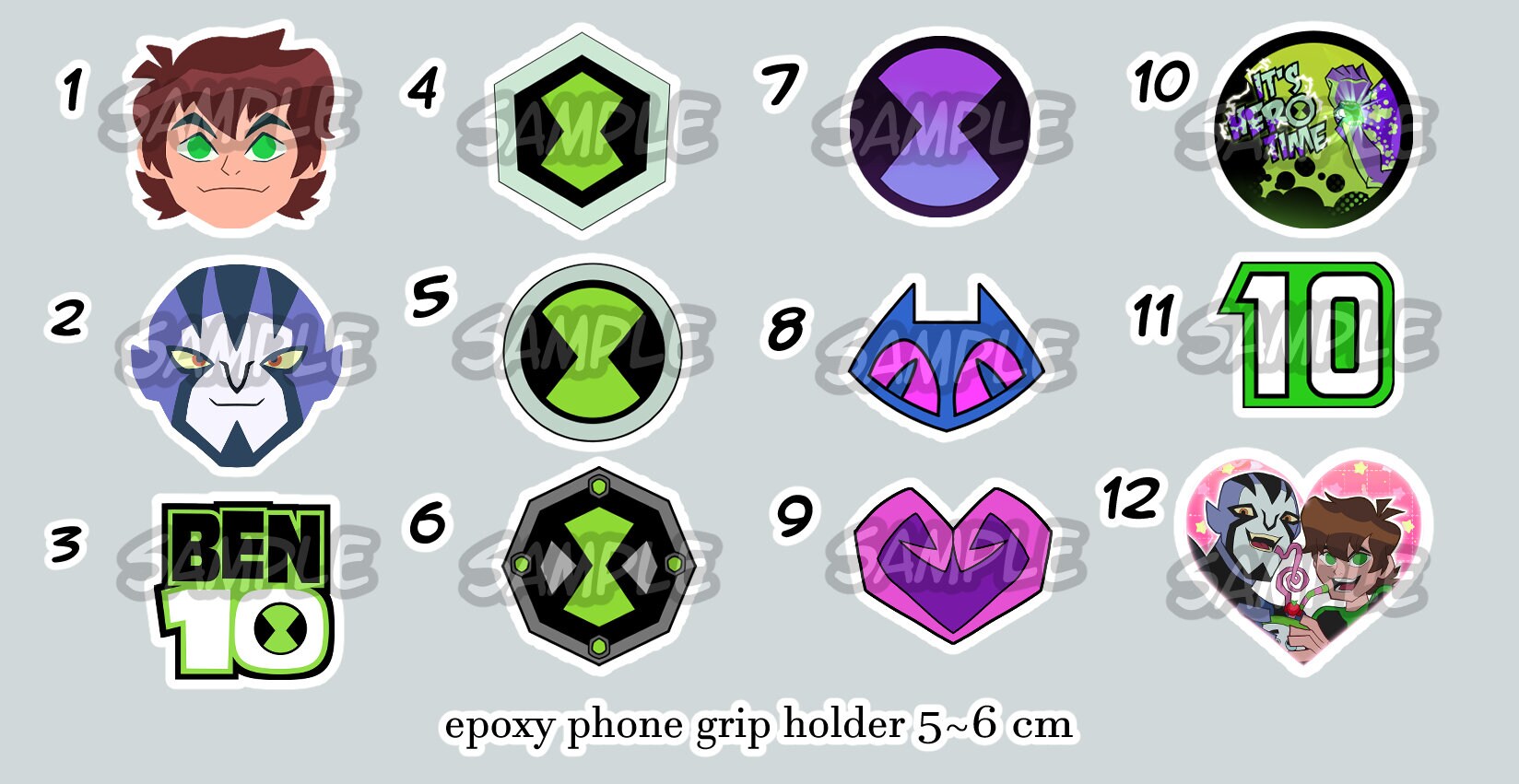 Clear Epoxy Phone Grip Round Ben 10 Omnitrix Phone Holder Smartphone ...