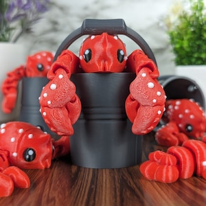 Lobster Fidget Toy With Bucket - Articulated 3D Print - Flexi Animal ...