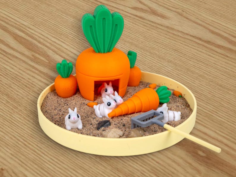 Bunny Zen Garden - Fidget Desk Sandbox - Cubicle Decor - Office Desk ...