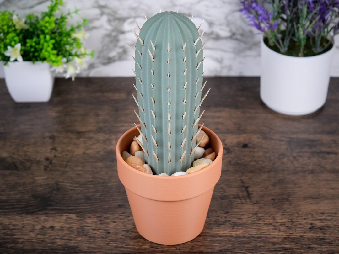 Cactus Toothpick Holder 3D Printed Artificial Plant Functional Faux ...