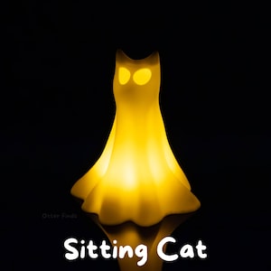 Ghost Cats With LED Tea Lights - Halloween Home Decor - Gifts for Cat ...