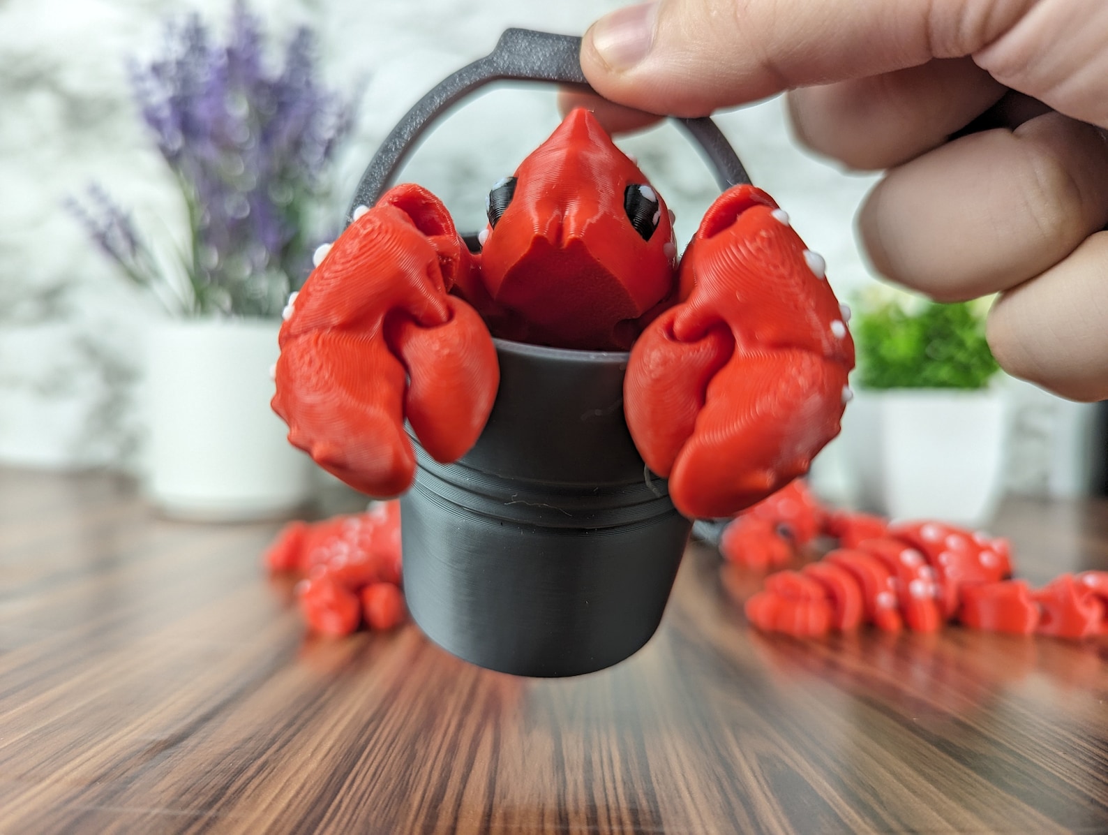 Lobster Fidget Toy With Bucket - Articulated 3D Print - Flexi Animal ...