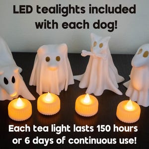 Ghost Dogs With LED Tea Lights - Halloween Home Decor - Gifts for Dog ...