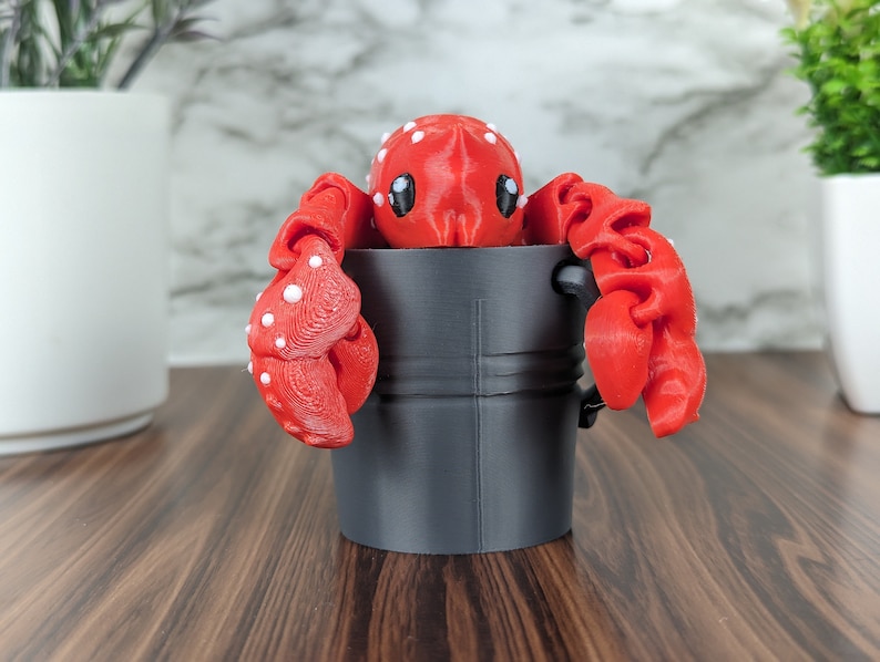 Lobster Fidget Toy With Bucket - Articulated 3D Print - Flexi Animal ...