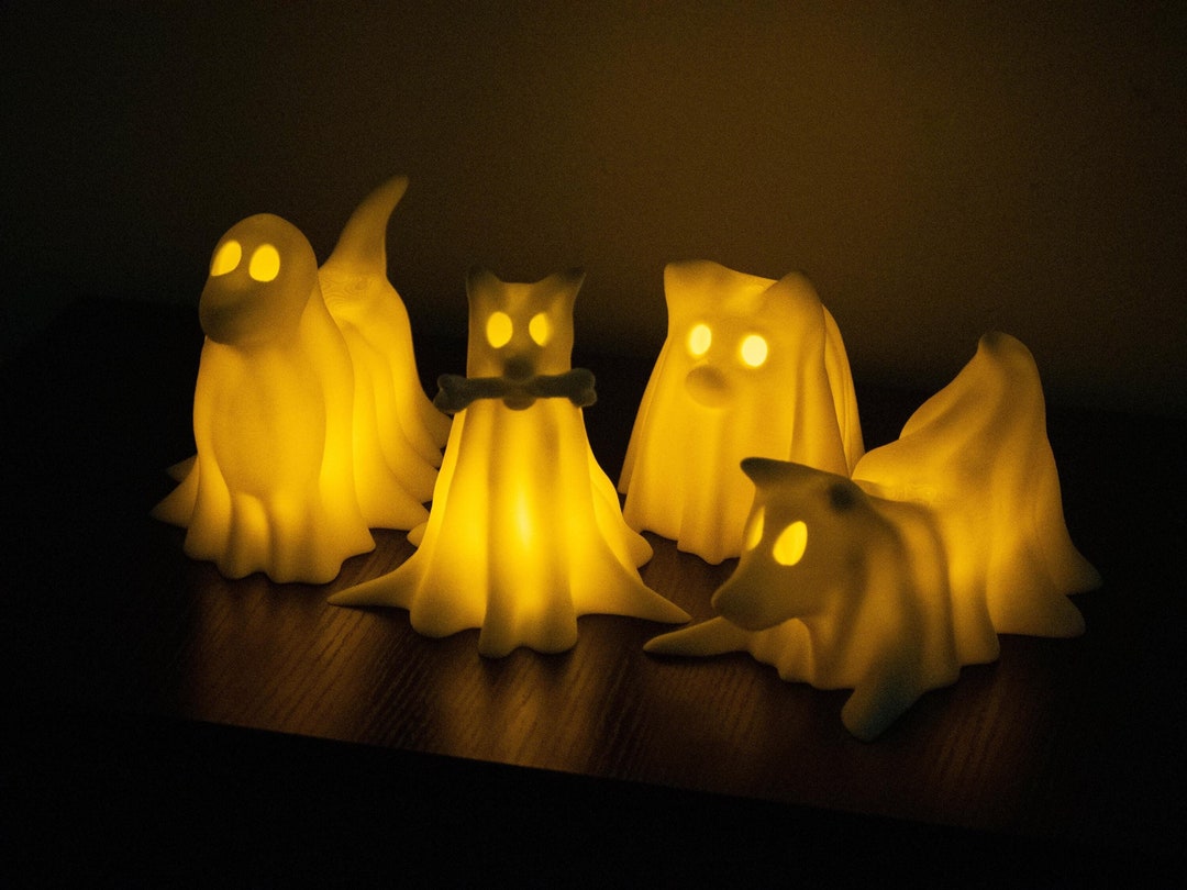 Ghost Dogs With LED Tea Lights - Halloween Home Decor - Gifts for Dog ...