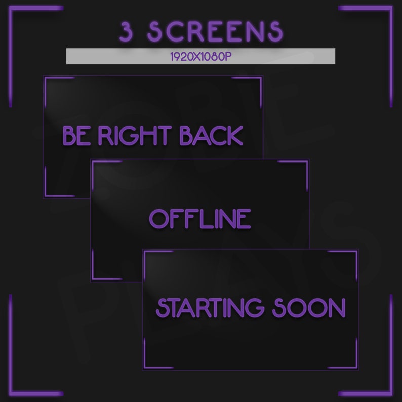 Neon Purple Twitch Graphics Bundle - Etsy