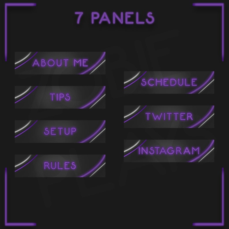 Neon Purple Twitch Graphics Bundle - Etsy
