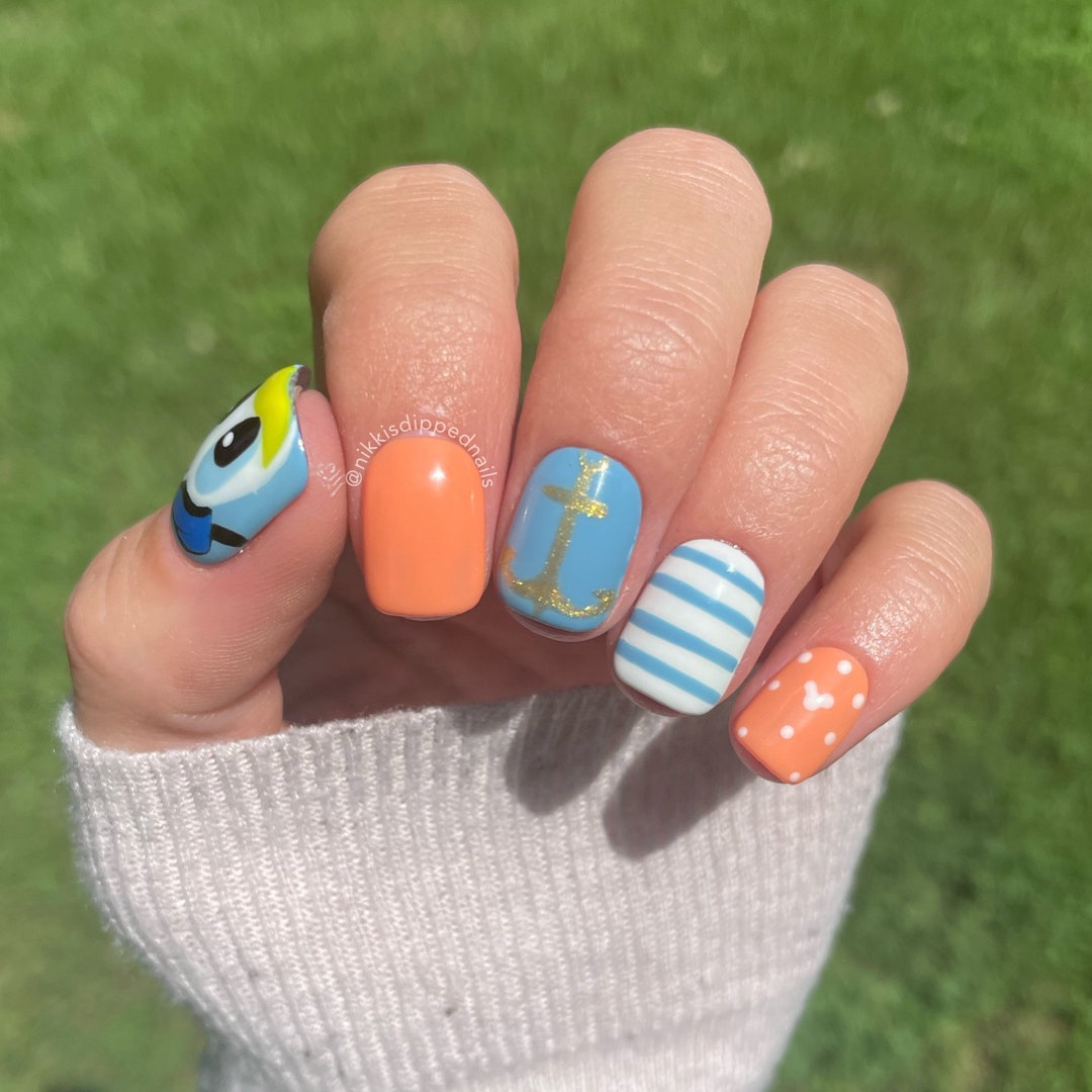 Donald Duck Inspired Nails Captain Donald Donald Duck - Etsy