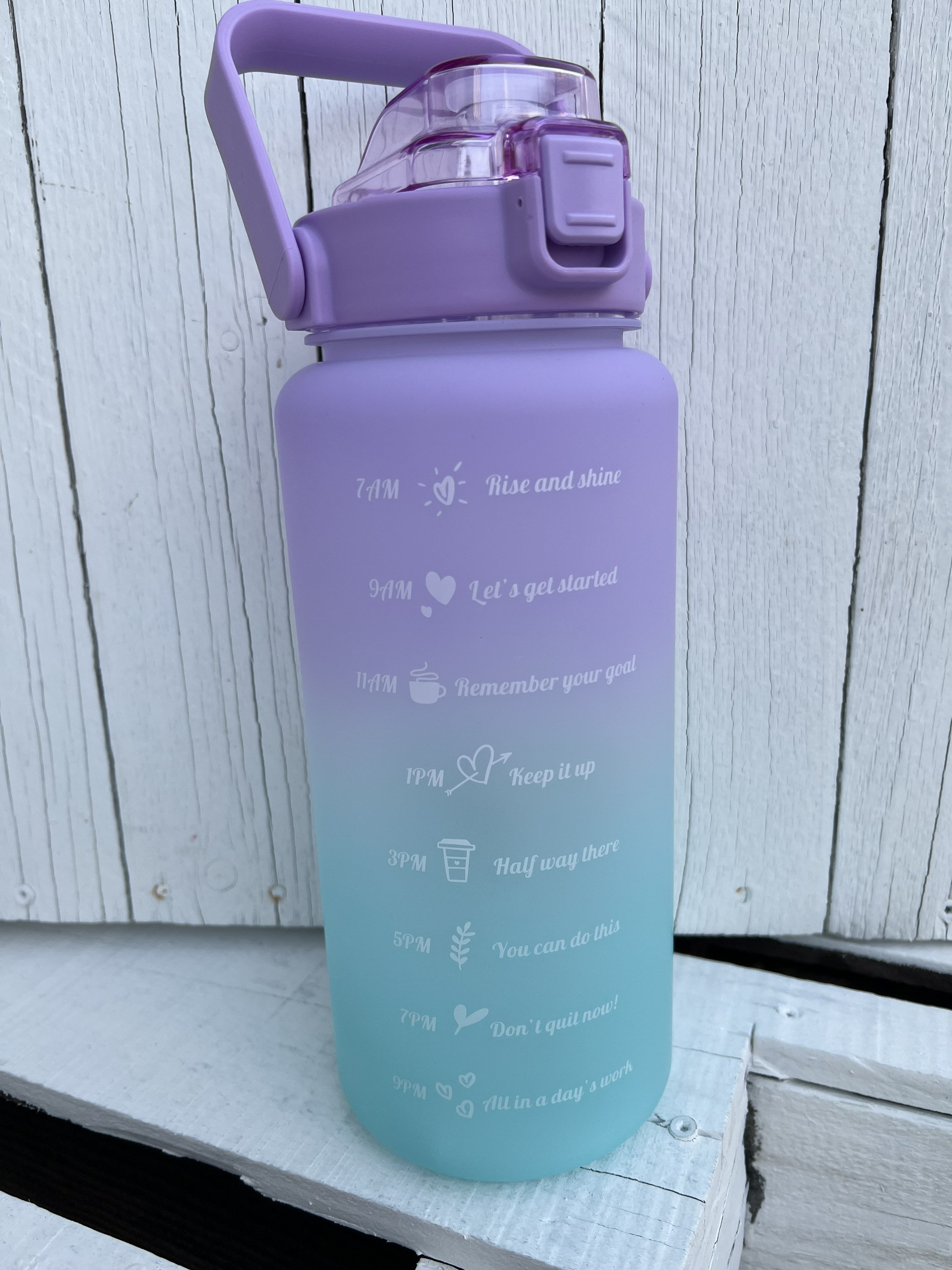 Motivational Water Bottle With Straw and Time Marker BPA Free - Etsy